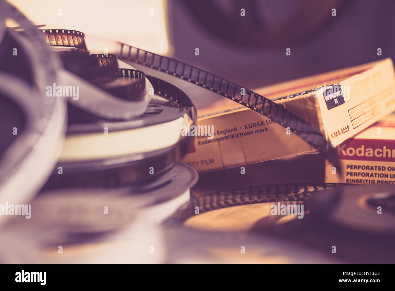 Retro analogue media: Rolls of old Kodak Kodachrome 8mm analogue film ...