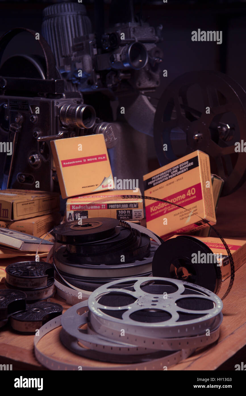 Retro analogue media: Rolls of old Kodak Kodachrome 8mm analogue film ...