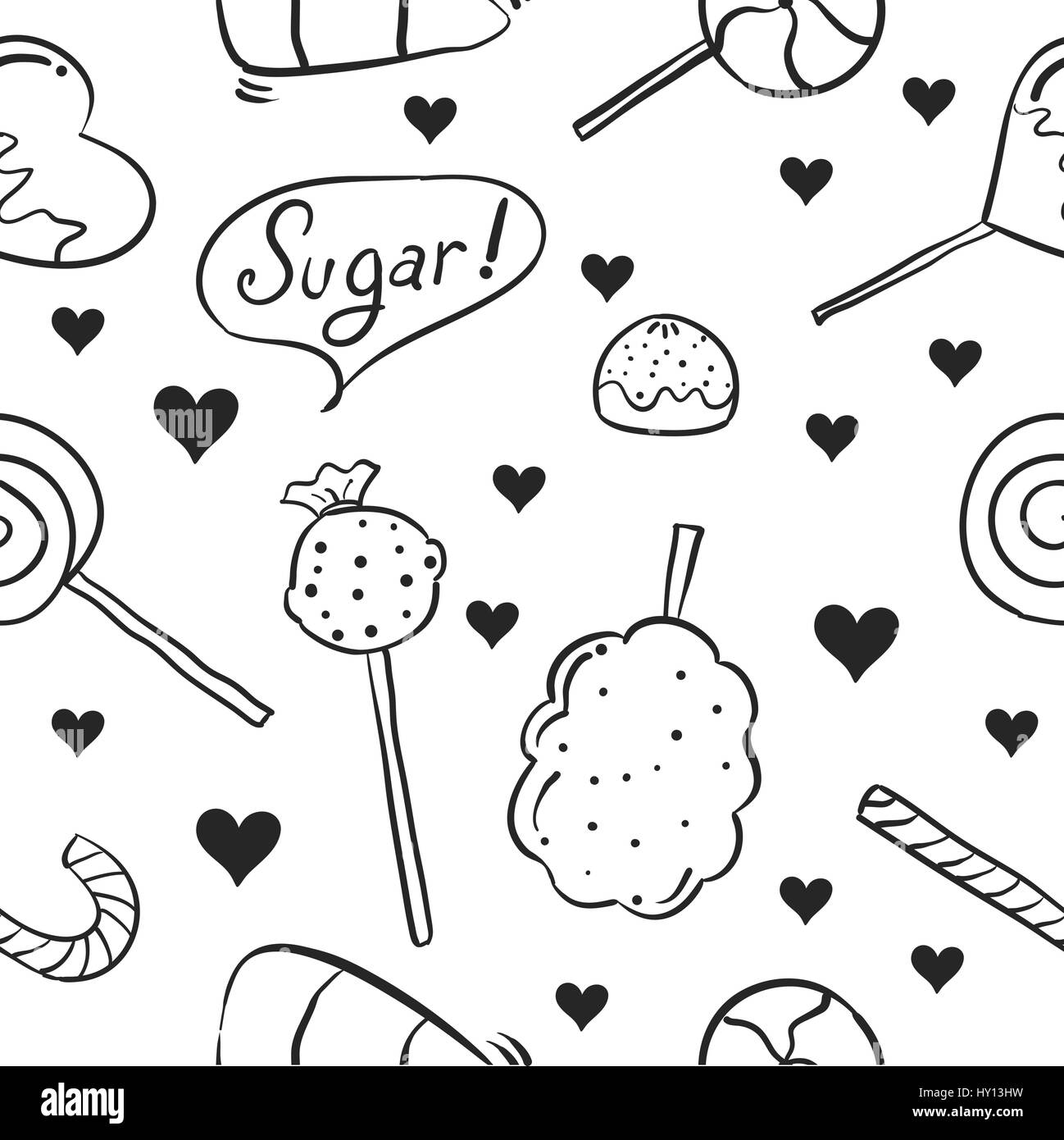 Hand draw of sweet candy doodle style Stock Vector Image & Art - Alamy