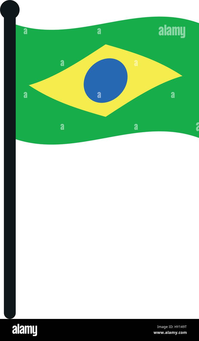 brazil flag icon illustrated on white background in vector Stock Vector ...