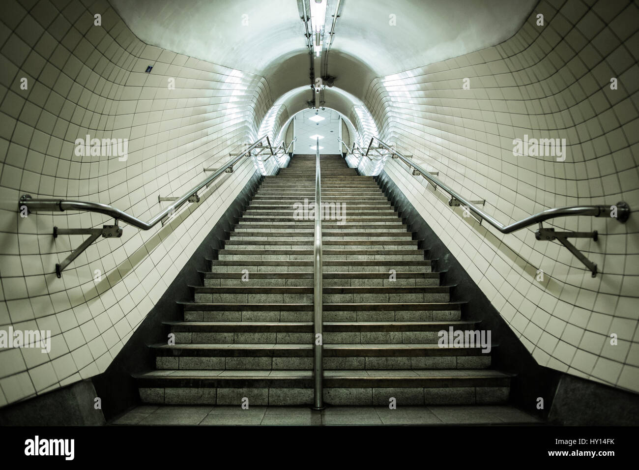 Stairs inside the London Underground, United Kingdom Stock Photo - Alamy
