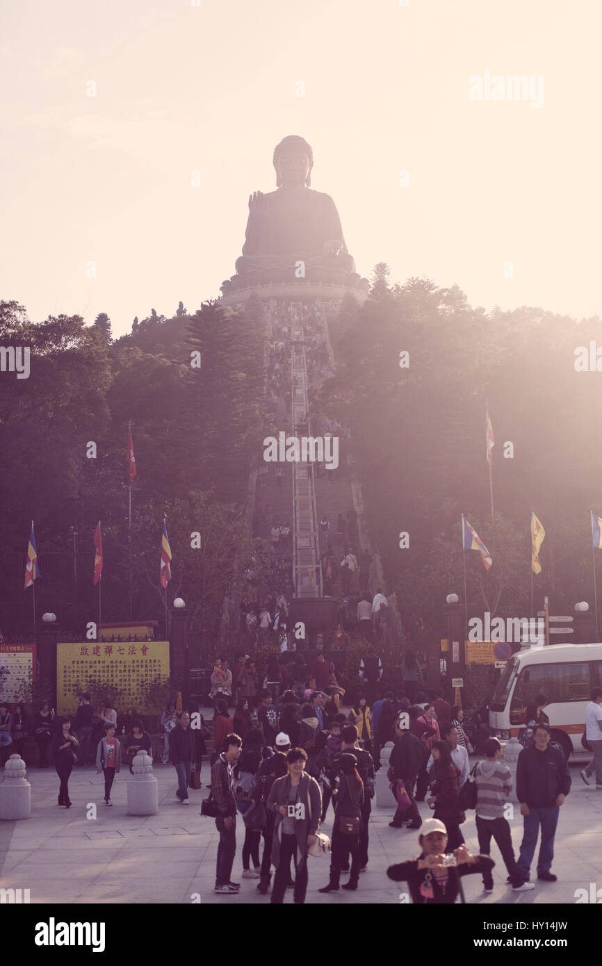 The Tian Tan Buddha is a large bronze statue on Ngong Ping in Landtau ...