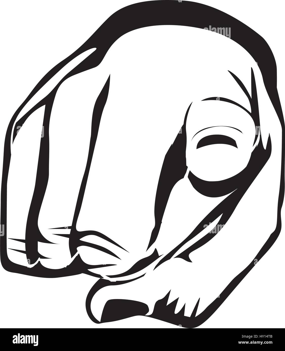 black silhouette hand pointing in front Stock Vector Image & Art - Alamy