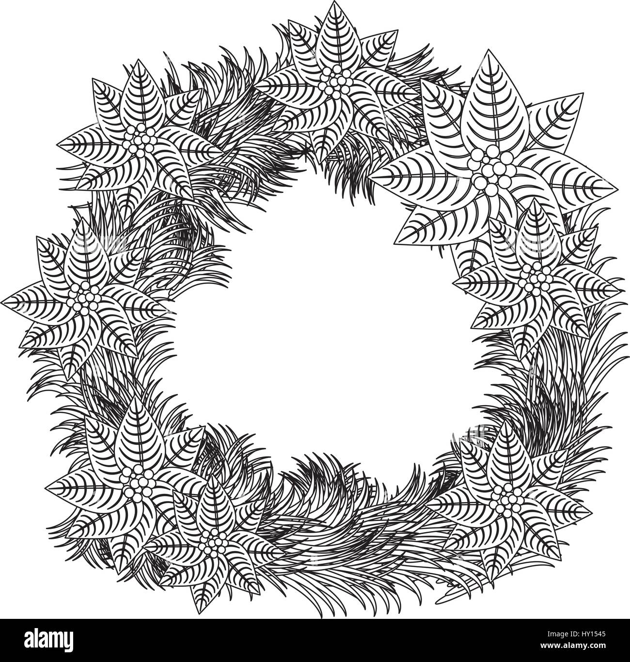 Christmas crown drawing Stock Vector Images - Alamy