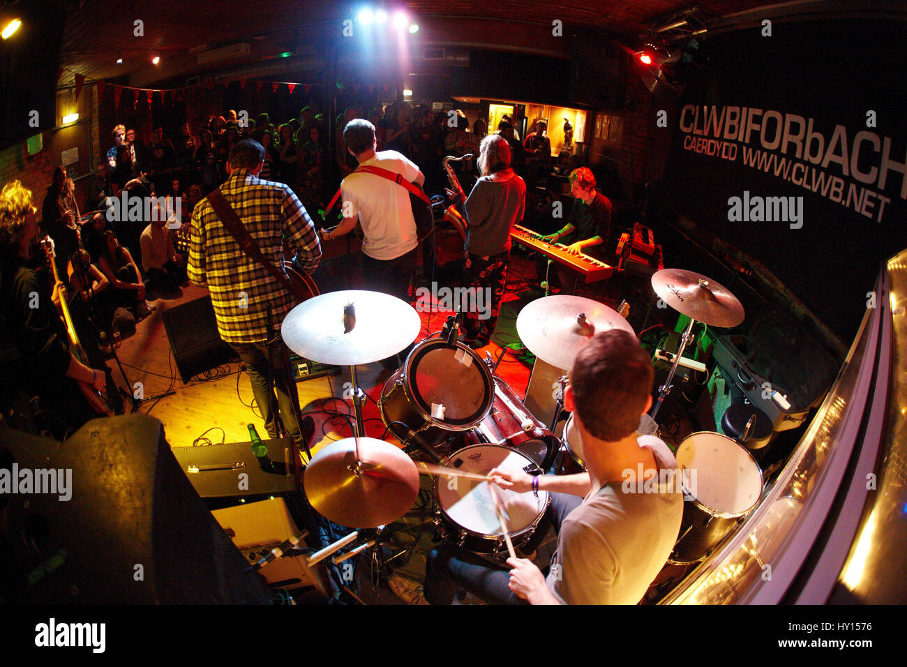 Band playing live at CLWB IFOR BACH, Cardiff Stock Photo - Alamy