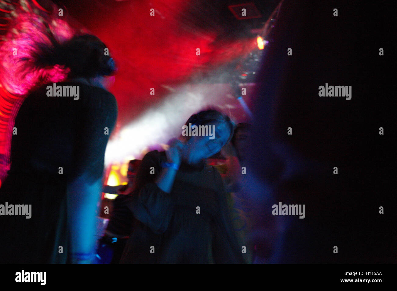 People dancing at a silent disco, SWN festival, Cardiff Stock Photo - Alamy