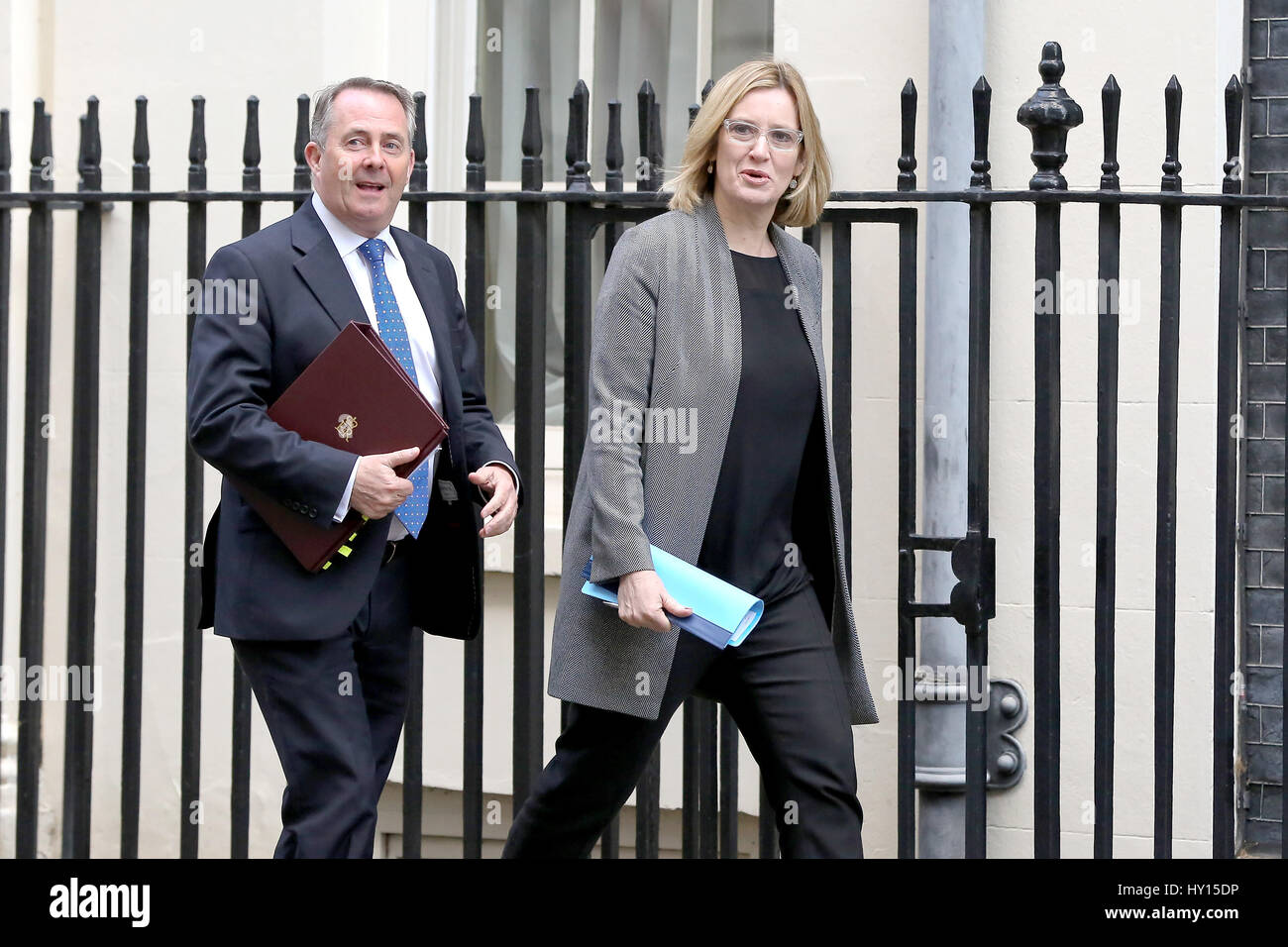 Liam Fox, President of the Board of Trade, and Amber Rudd, Secretary of ...