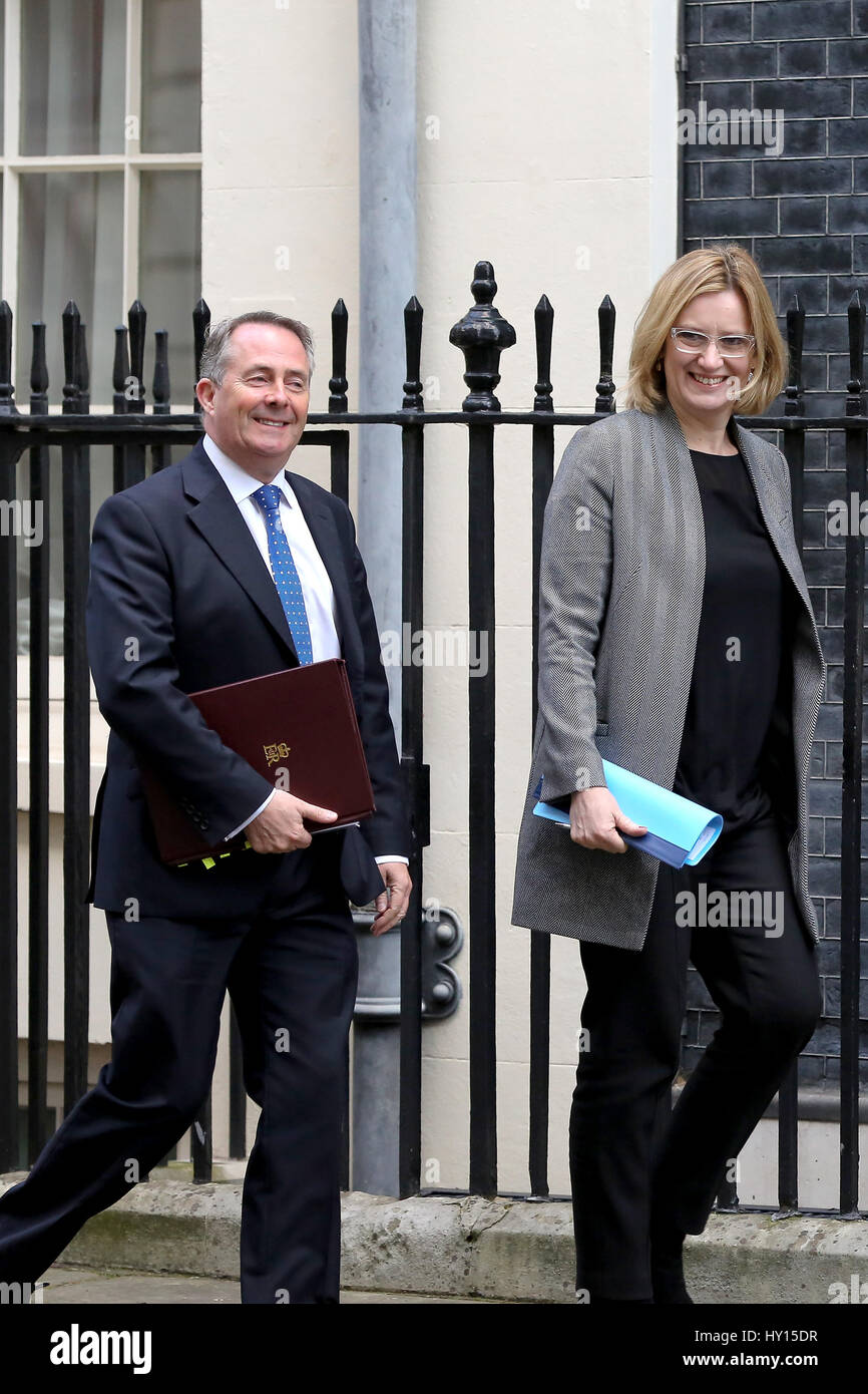 Liam Fox, President of the Board of Trade, and Amber Rudd, Secretary of ...