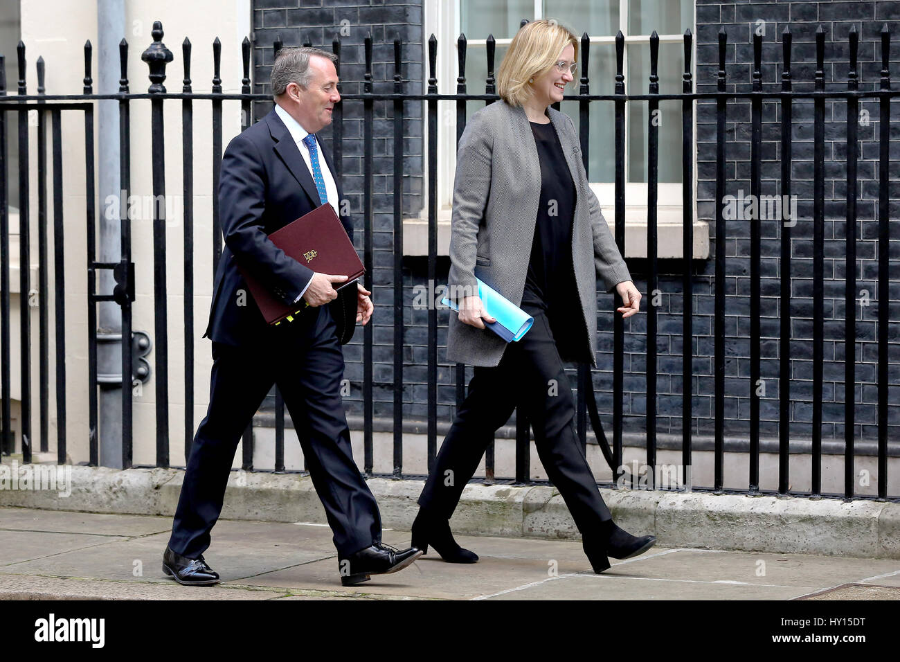 Liam Fox, President of the Board of Trade, and Amber Rudd, Secretary of ...