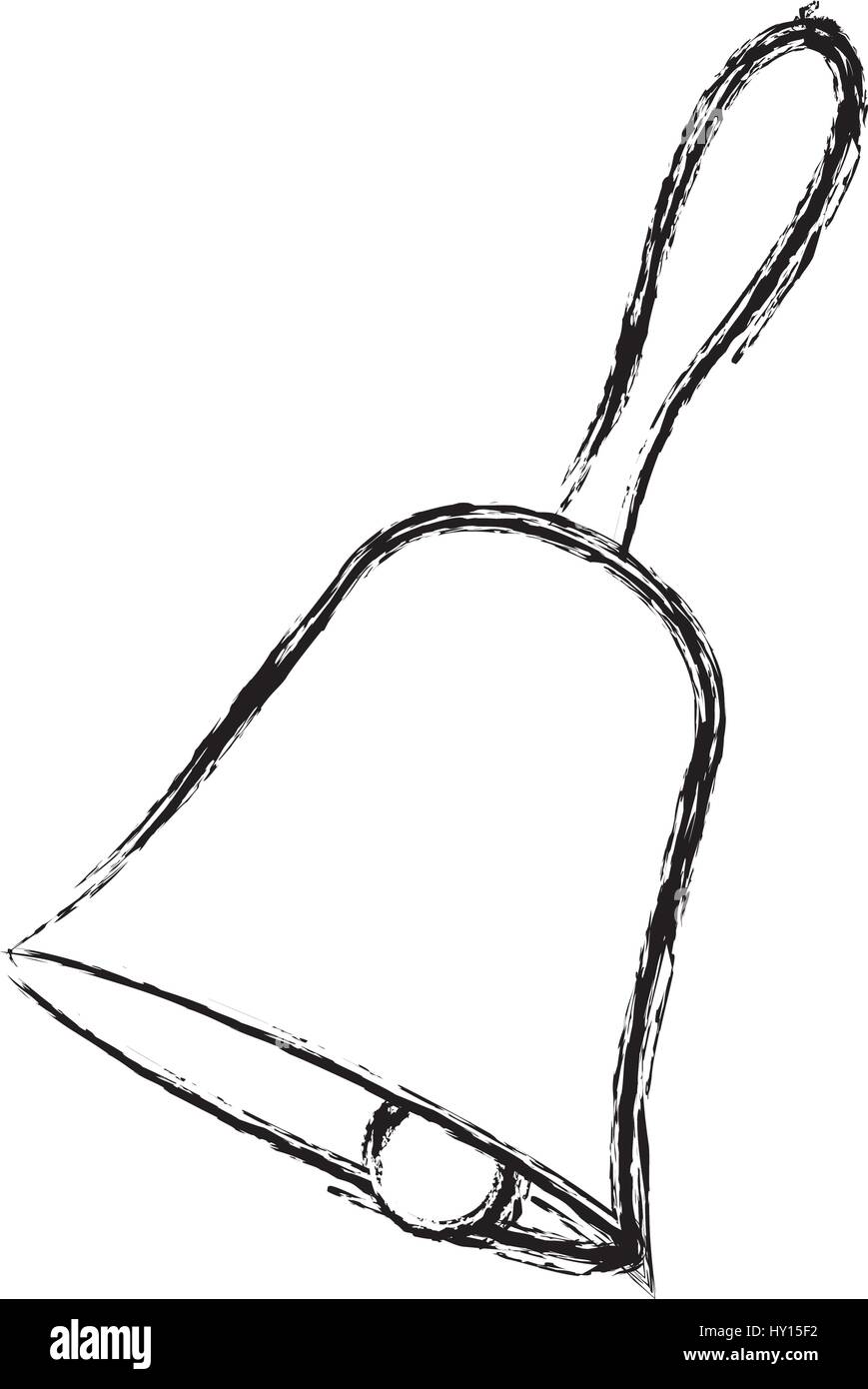 blurred sketch silhouette hand bell figure icon flat Stock Vector Image ...