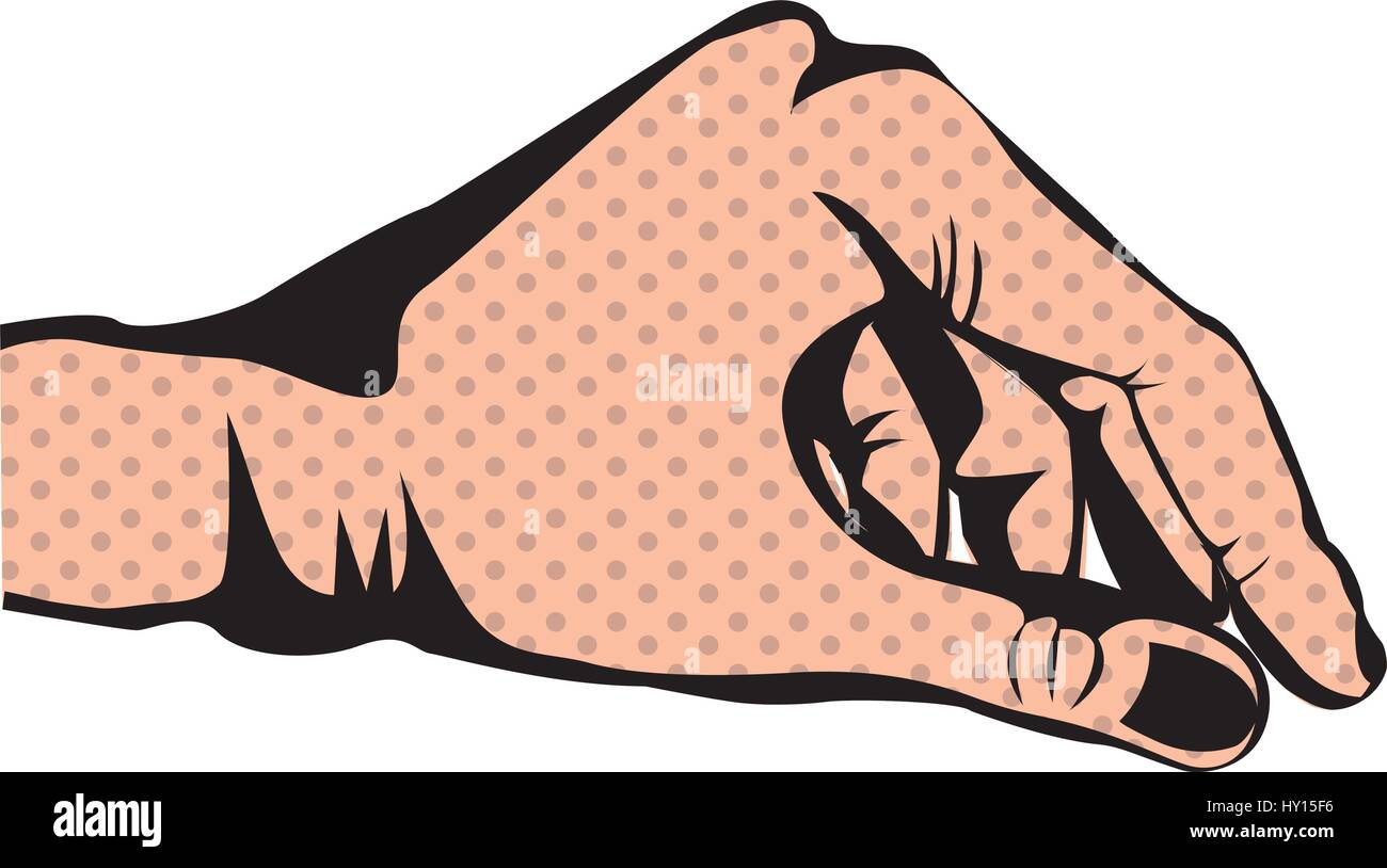 silhouette dotted skin color hand fingers together Stock Vector Image ...