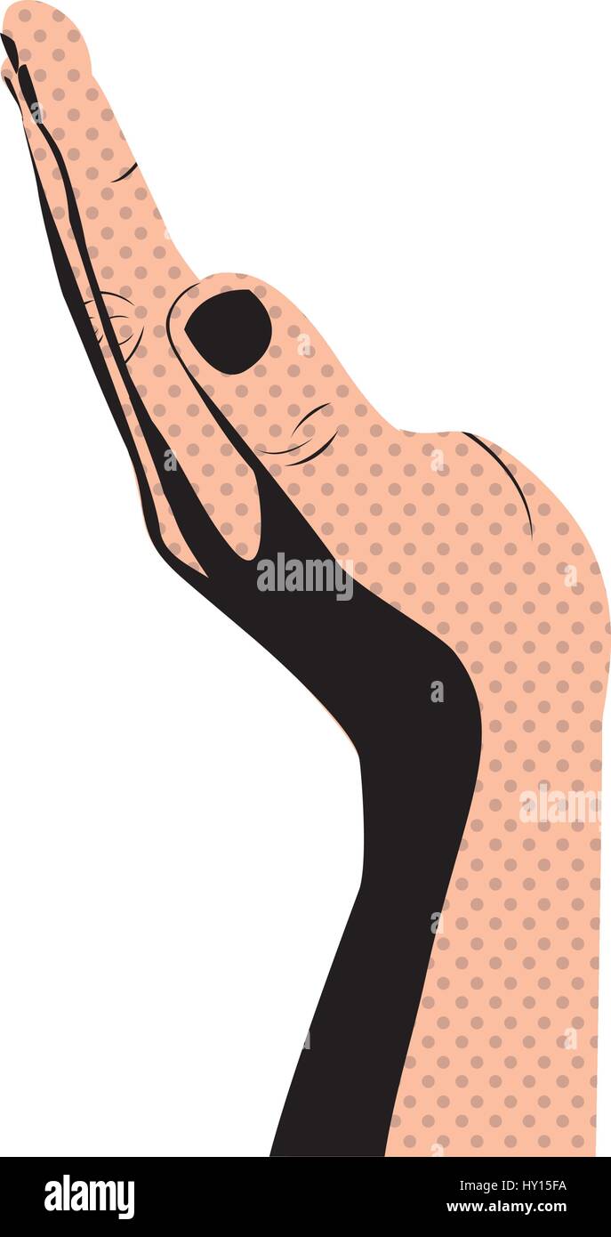 silhouette dotted skin color left hand up Stock Vector Image & Art - Alamy