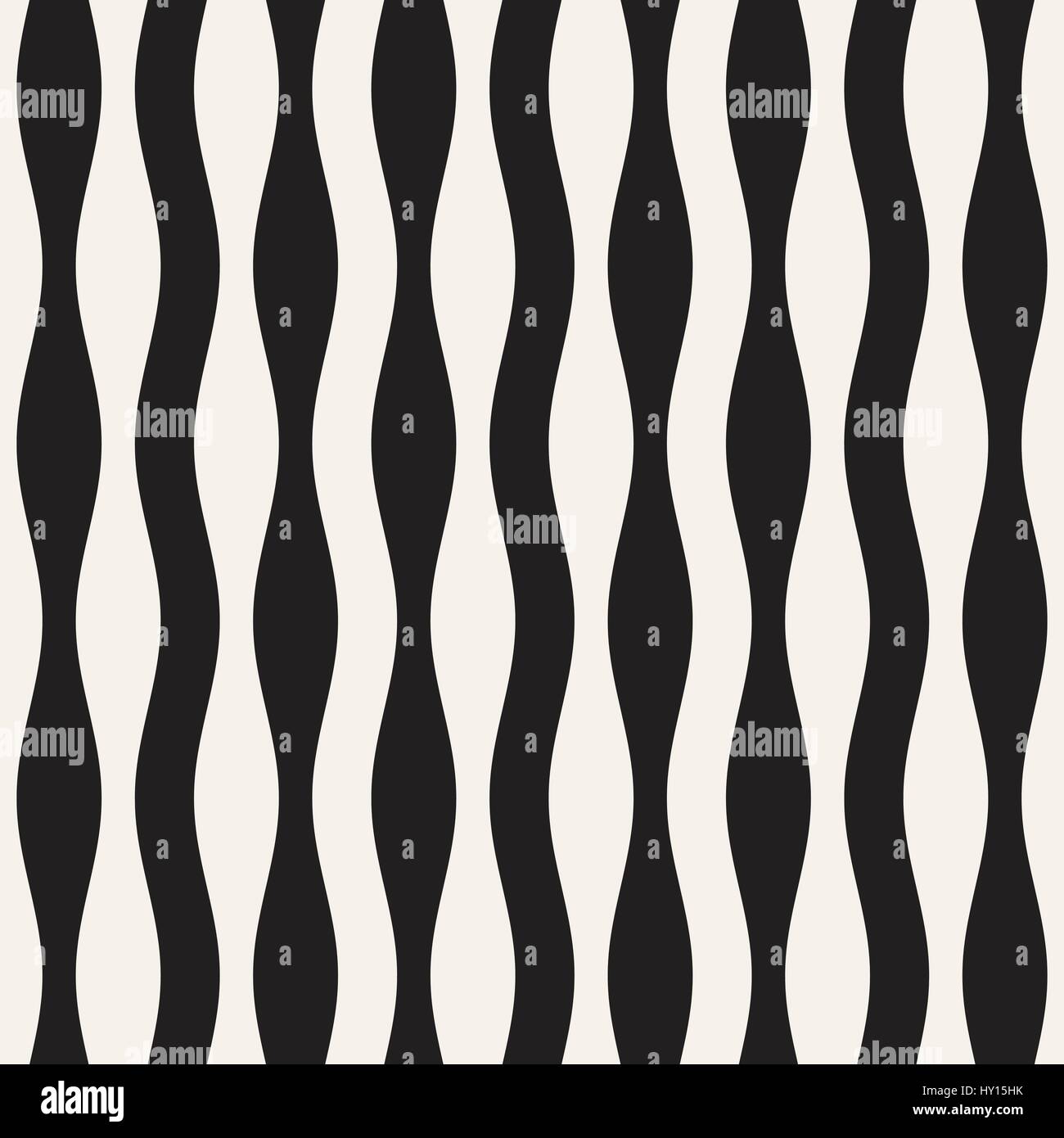 Wavy stripes vector seamless pattern. Retro abstract wavy texture ...