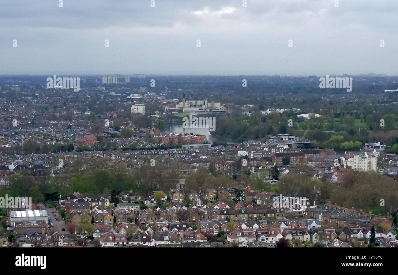 An aerial view of Barnes in south west in London Stock Photo - Alamy