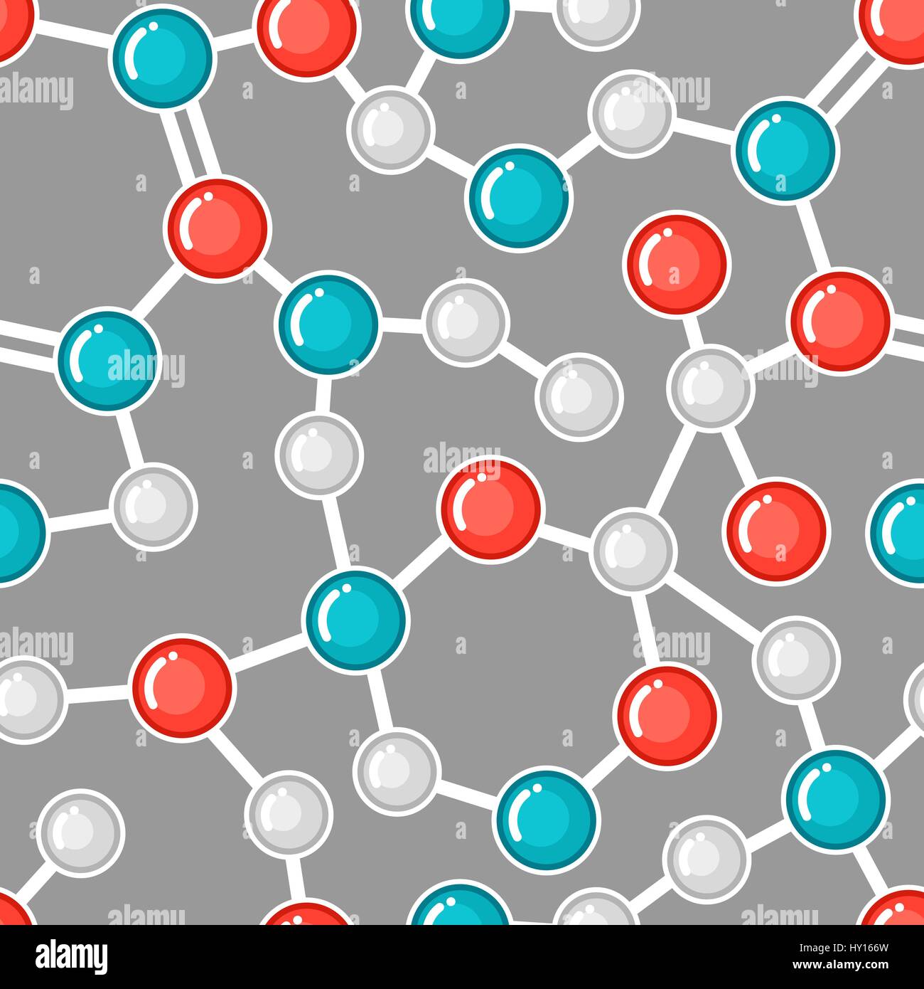 Seamless pattern with molecular structure. Abstract molecules in flat ...