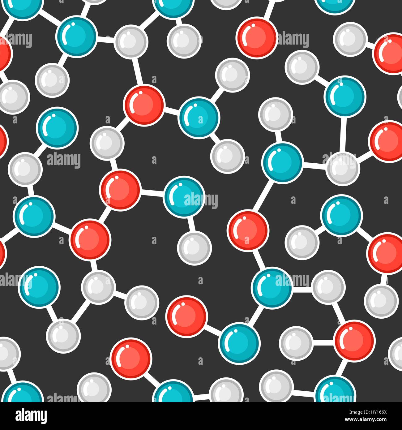Seamless Pattern With Molecular Structure Abstract Molecules In Flat