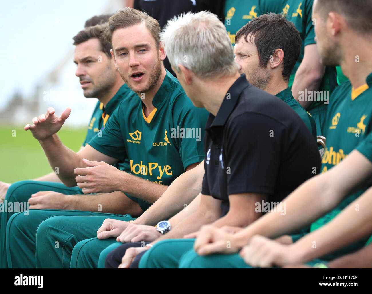 Stuart Broad during the photocall at Trent Bridge, Nottingham Stock ...