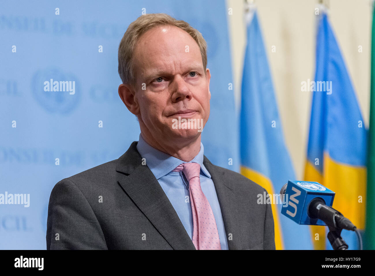 New York, USA. 30th Mar, 2017. Following a United Nations Security ...
