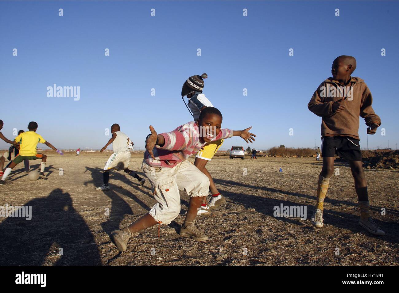 BLACK SOUTH AFRICAN BOYS FOOTBALL SOCCER TRAINING SHARPVILLE TOWNSHIP ...