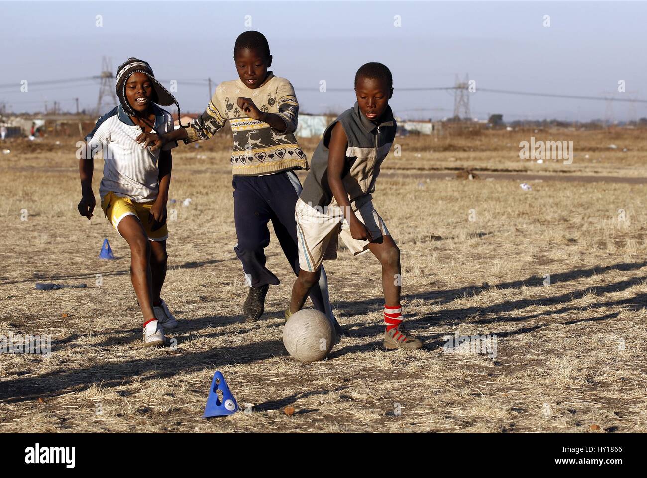 BLACK SOUTH AFRICAN BOYS FOOTBALL SOCCER TRAINING SHARPVILLE TOWNSHIP ...
