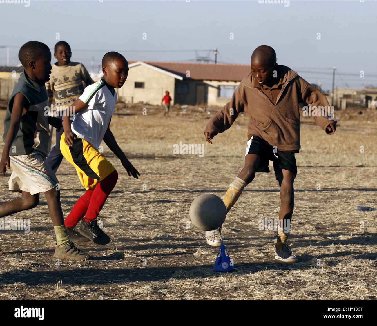 BLACK SOUTH AFRICAN BOYS FOOTBALL SOCCER TRAINING SHARPVILLE TOWNSHIP ...