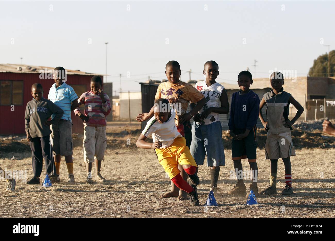 BLACK SOUTH AFRICAN BOYS FOOTBALL SOCCER TRAINING SHARPVILLE TOWNSHIP ...
