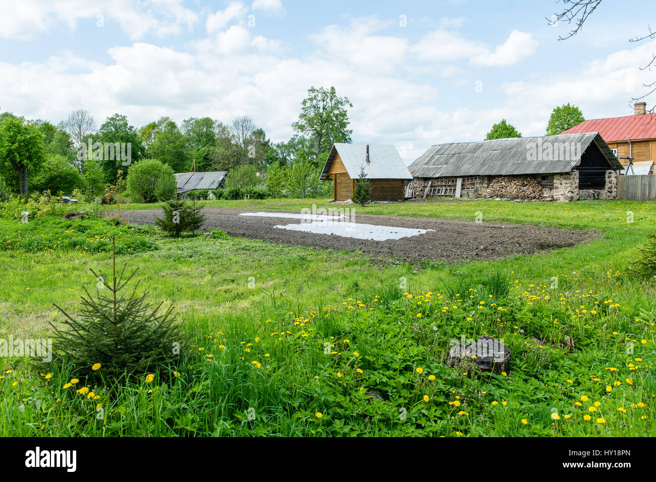 countryside buildings in summer in small village Stock Photo - Alamy