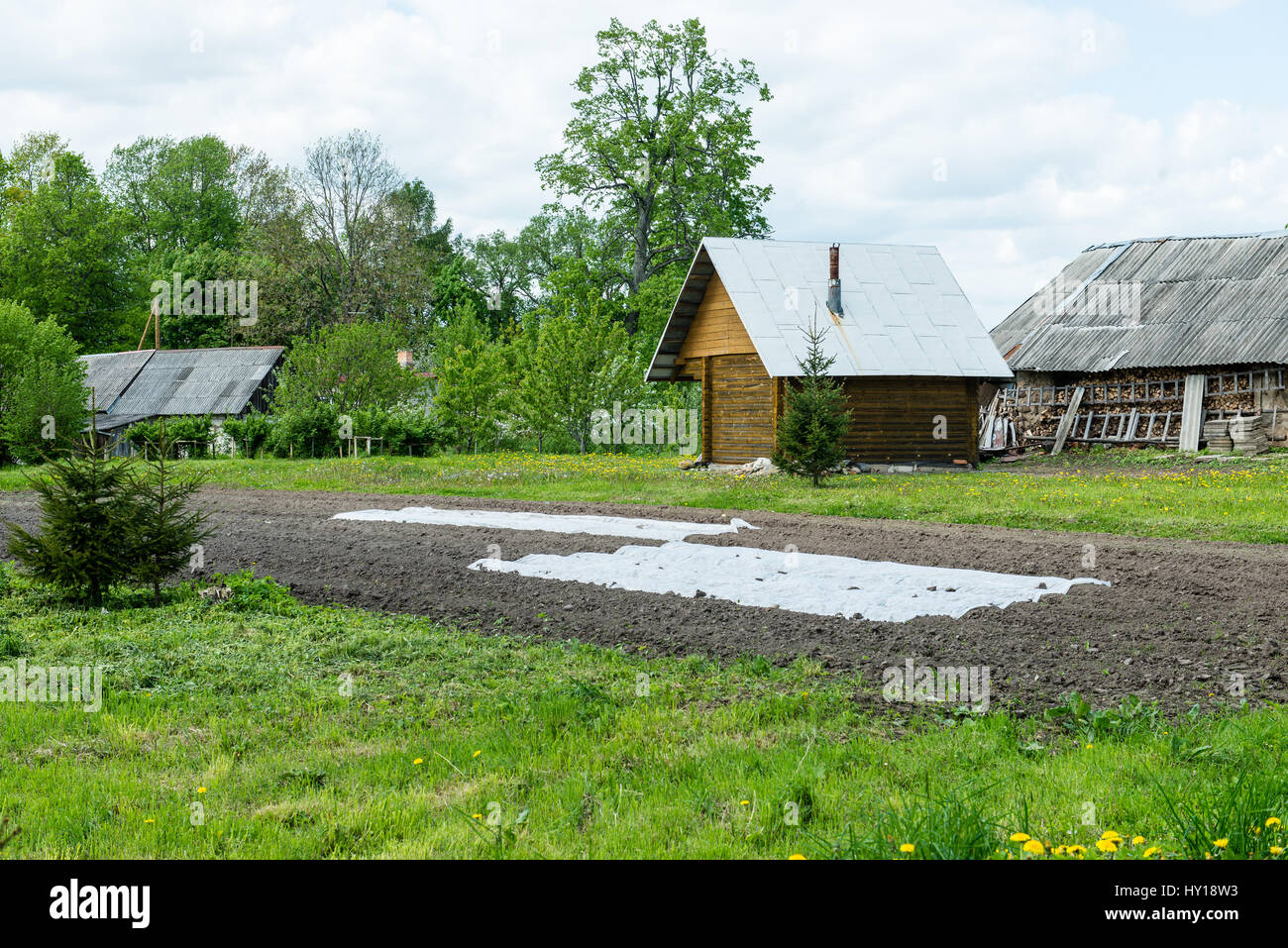 countryside buildings in summer in small village Stock Photo - Alamy