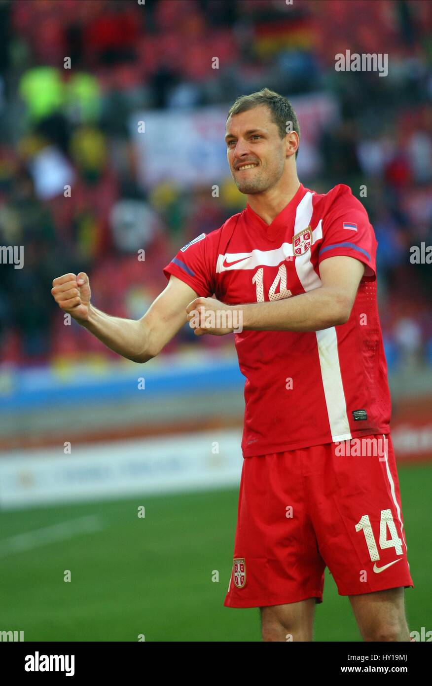 MILAN JOVANOVIC SERBIA & STANDARD LIEGE SERBIA & STANDARD LIEGE NELSON MANDELA BAY STADIUM PORT ...
