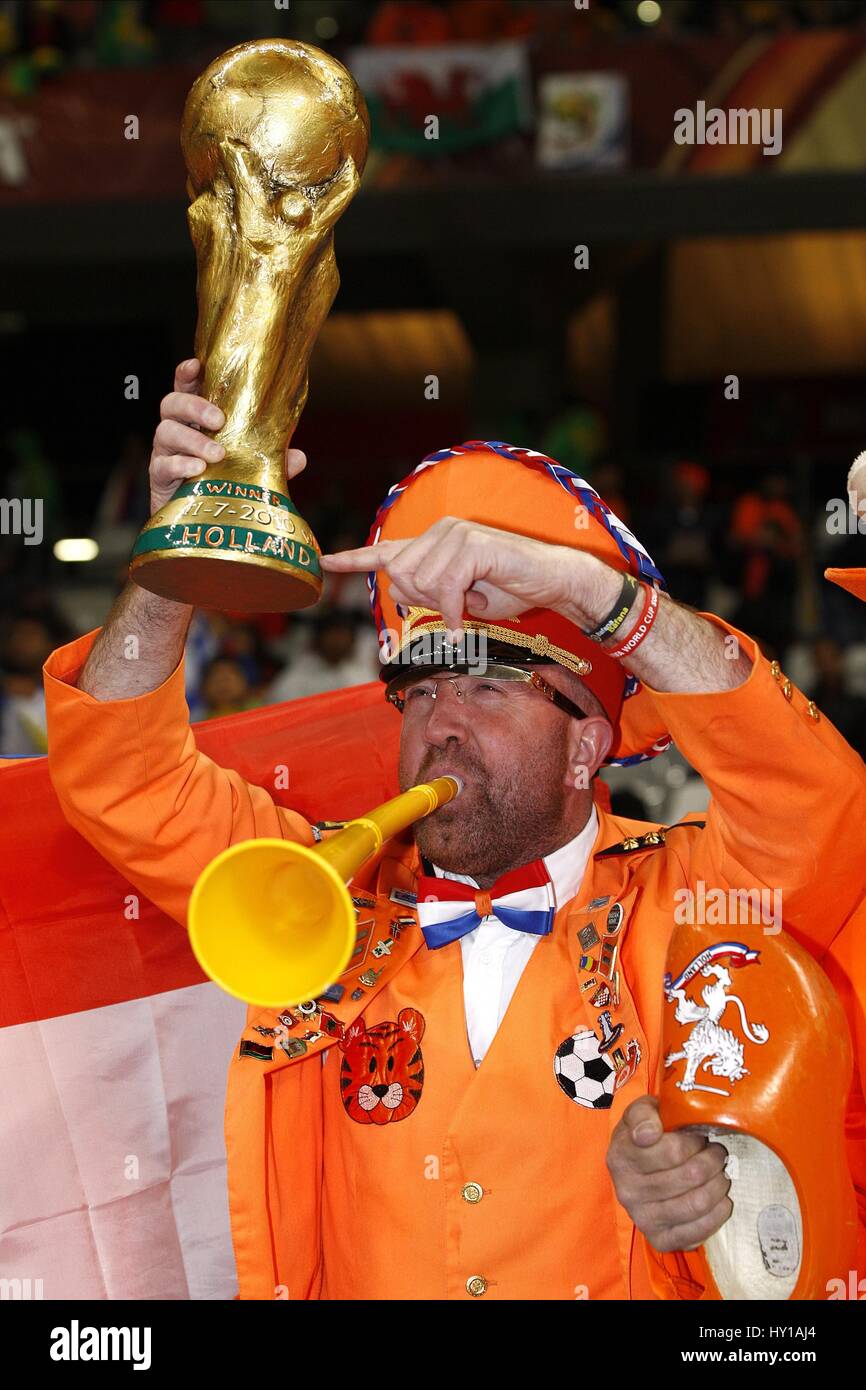 DUTCH FAN IN STADIUM WIT VUVUZ URUGUAY V HOLLAND GREEN POINT STADIUM ...
