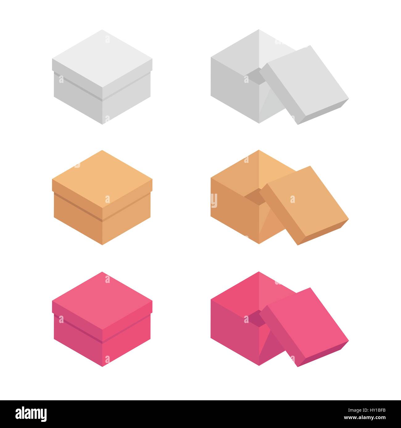 Isometric Box, cardboard design illustration Stock Vector Image & Art ...