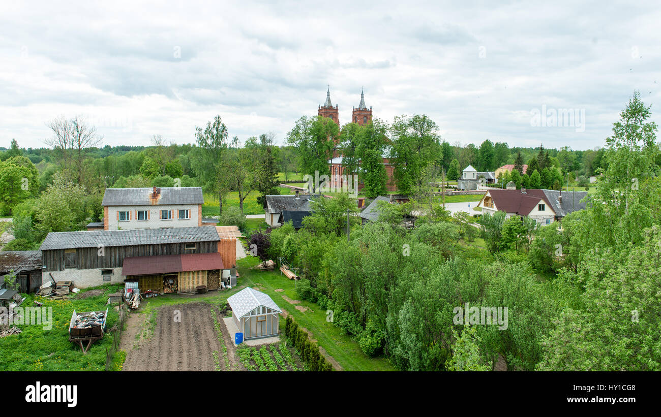 countryside buildings in summer in small village Stock Photo - Alamy