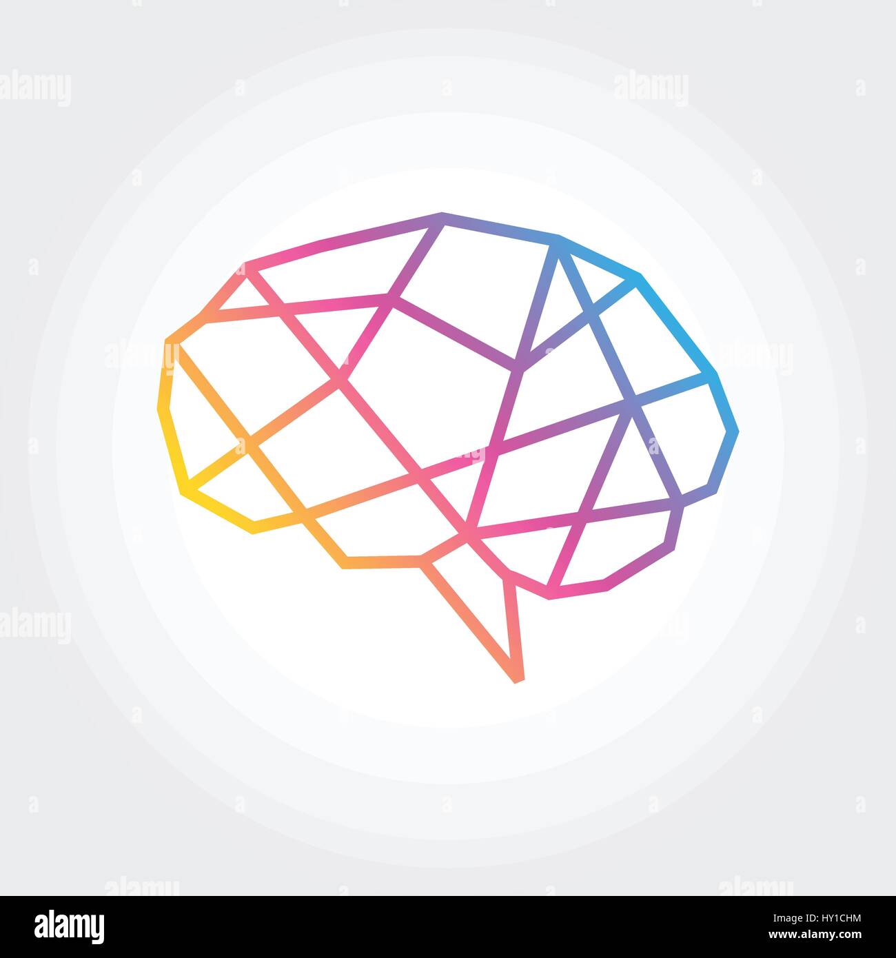 Brain Symbol illustration, Abstract Polygon design Stock Vector Image ...