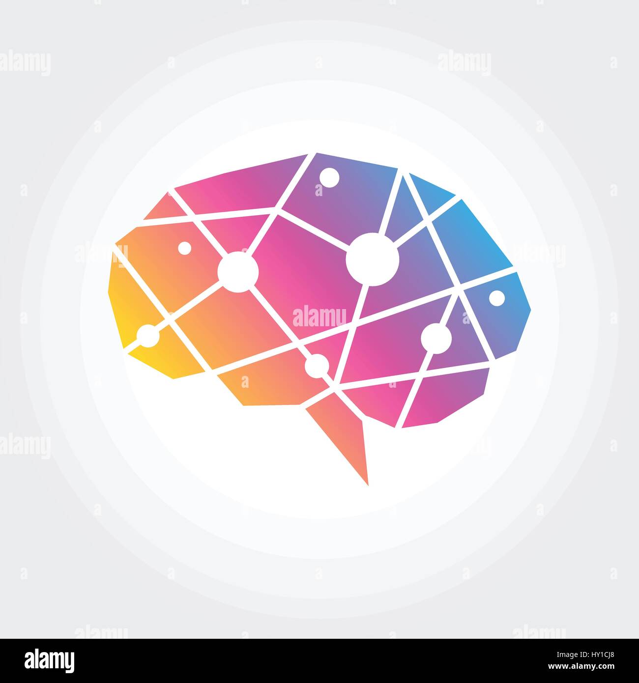 Brain Symbol illustration, Abstract Polygon design Stock Vector Image ...