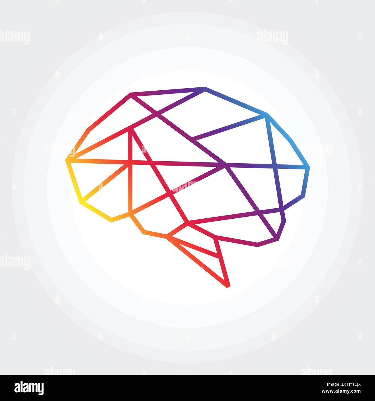 Brain Symbol illustration, Abstract Polygon design Stock Vector Image ...