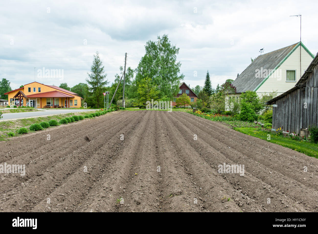 countryside buildings in summer in small village Stock Photo - Alamy