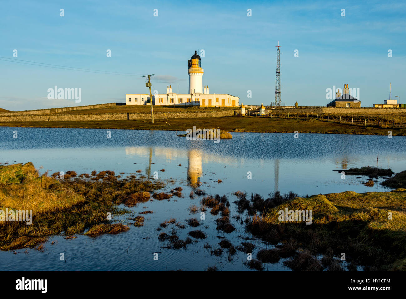 The lighthouse on Noss Head, near Wick, Caithness, Scotland, UK Stock ...