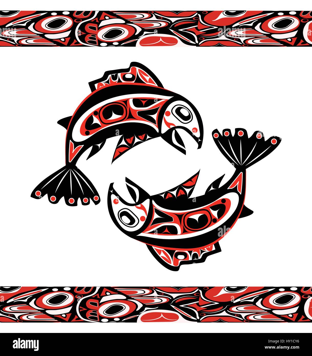 Native American Fish Tattoos Native Fish Royalty Free Vector Image