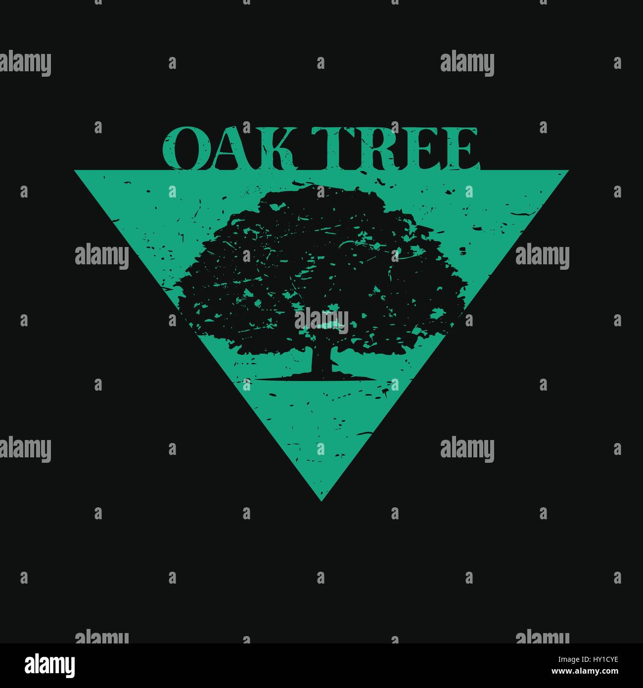 Oak Tree Symbol Grunge Styled Design Illustration Stock Vector Image And Art Alamy