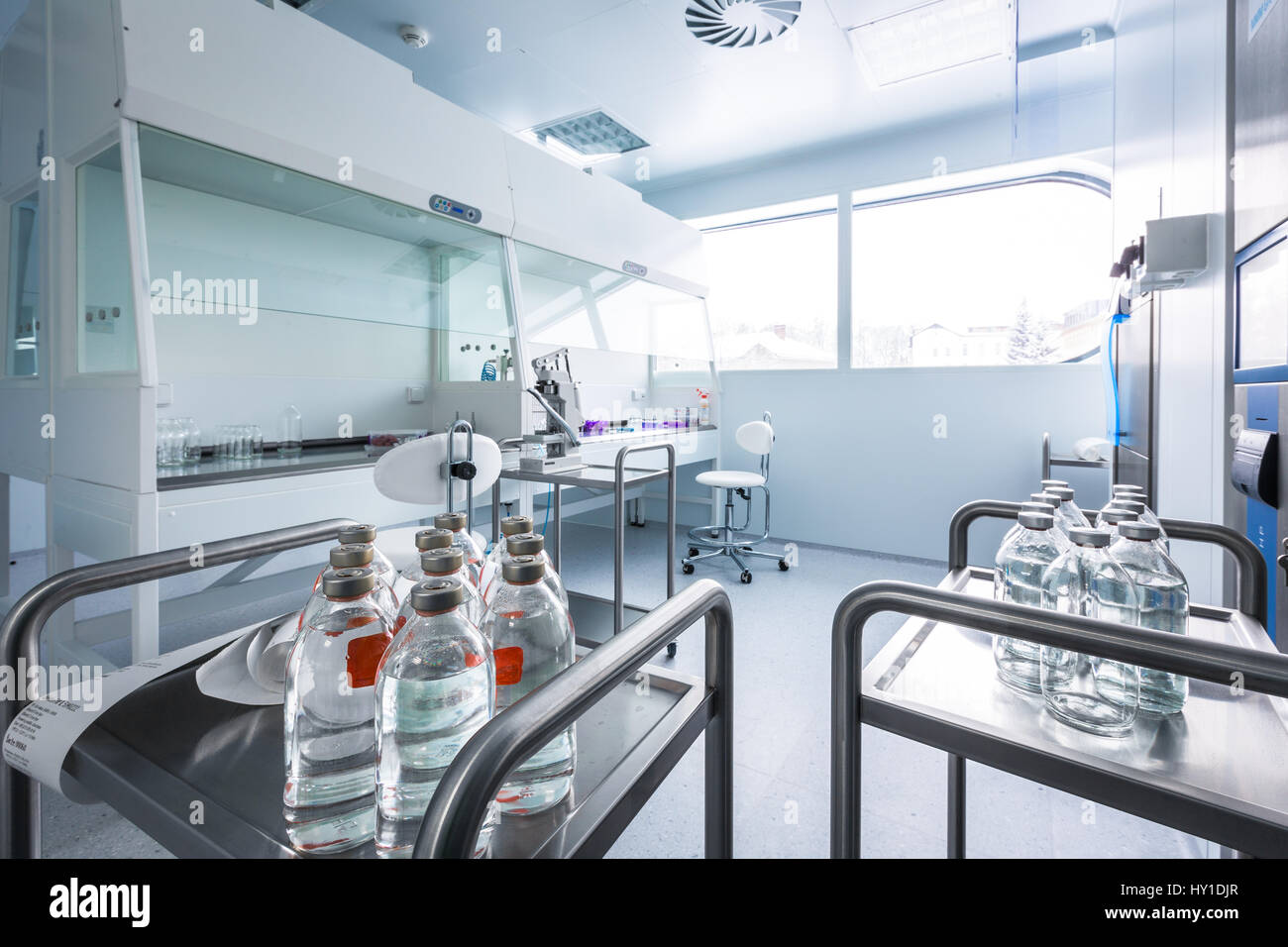 Pharmaceutical industry factory and production laboratory (color toned ...