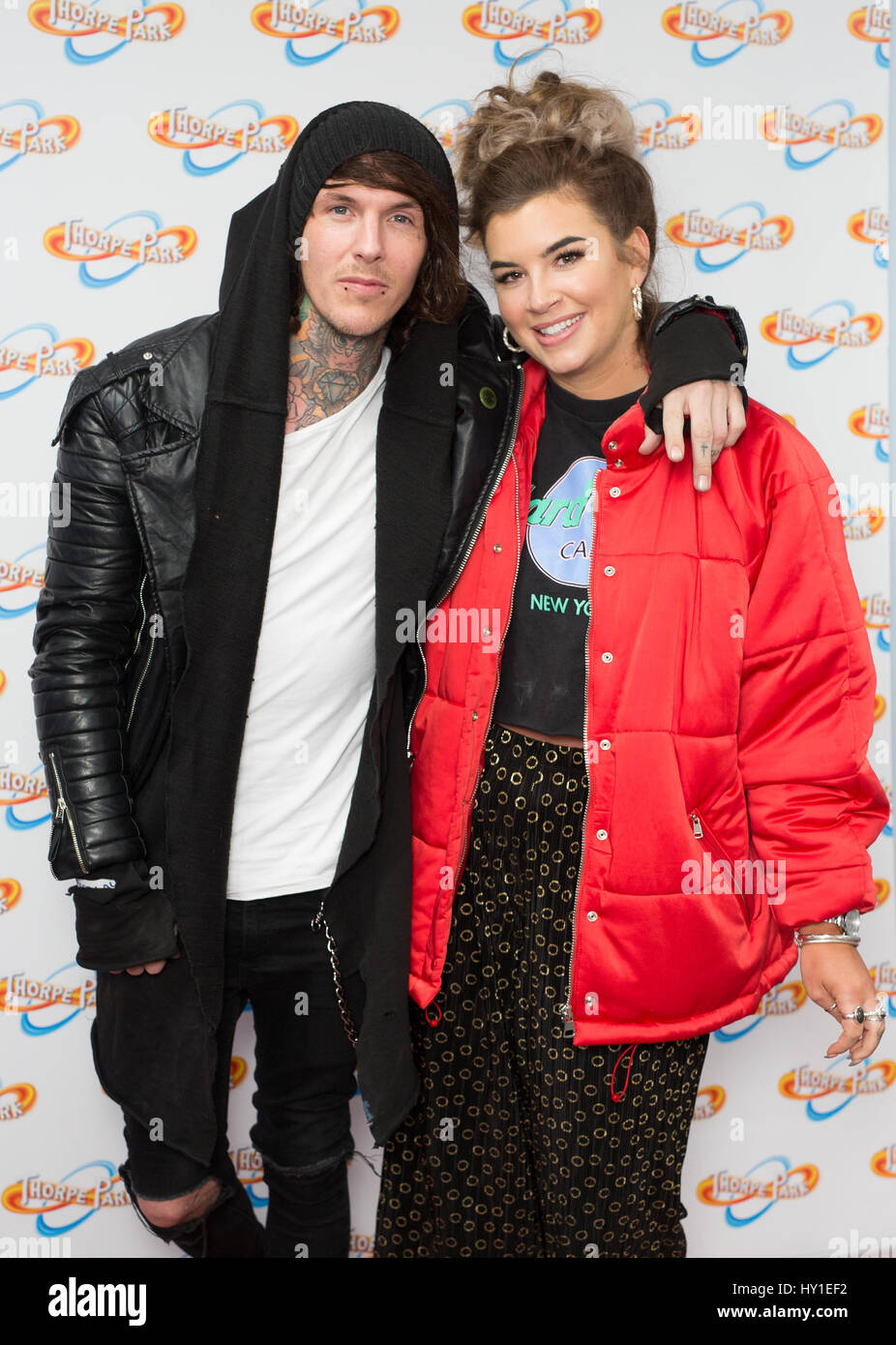 EDITORIAL USE ONLY Sketch and Alice Perrin from Tatoo Fixers attend the ...