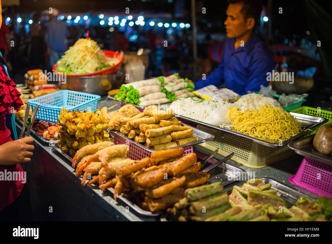 Night market, Phnom Penh, Cambodia, Asia Stock Photo - Alamy