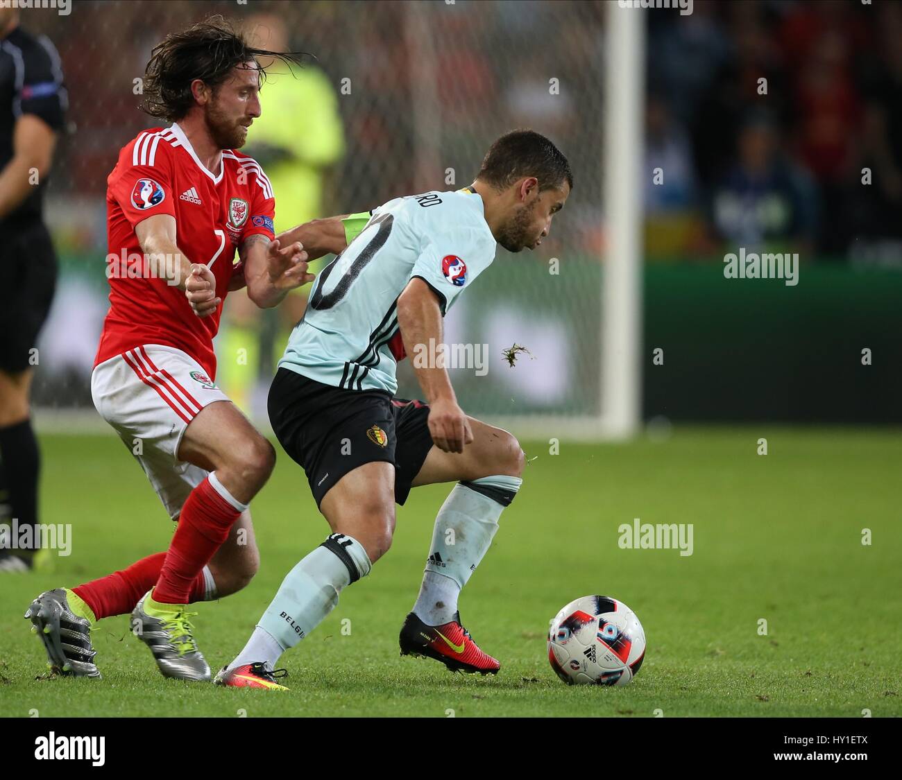 JOE ALLEN 7 EDEN HAZARD WALES V BELGIUM EURO 2016 QUA STADE PIERRE ...