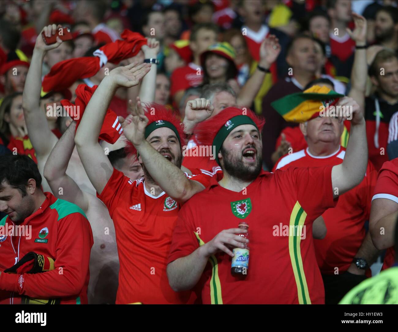 WELSH FANS AFTER GAME WALES V BELGIUM EURO 2016 QUA STADE PIERRE MAUROY ...