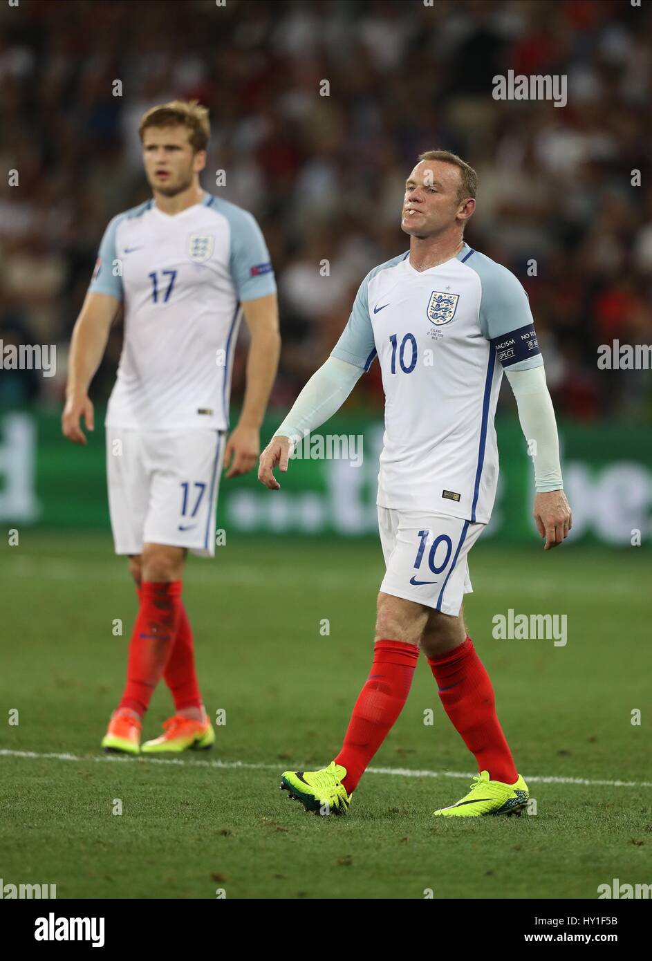 ERIC DIER , WAYNE ROONEY AT END OF 1ST HALF, ENGLAND V ICELAND, EURO ...