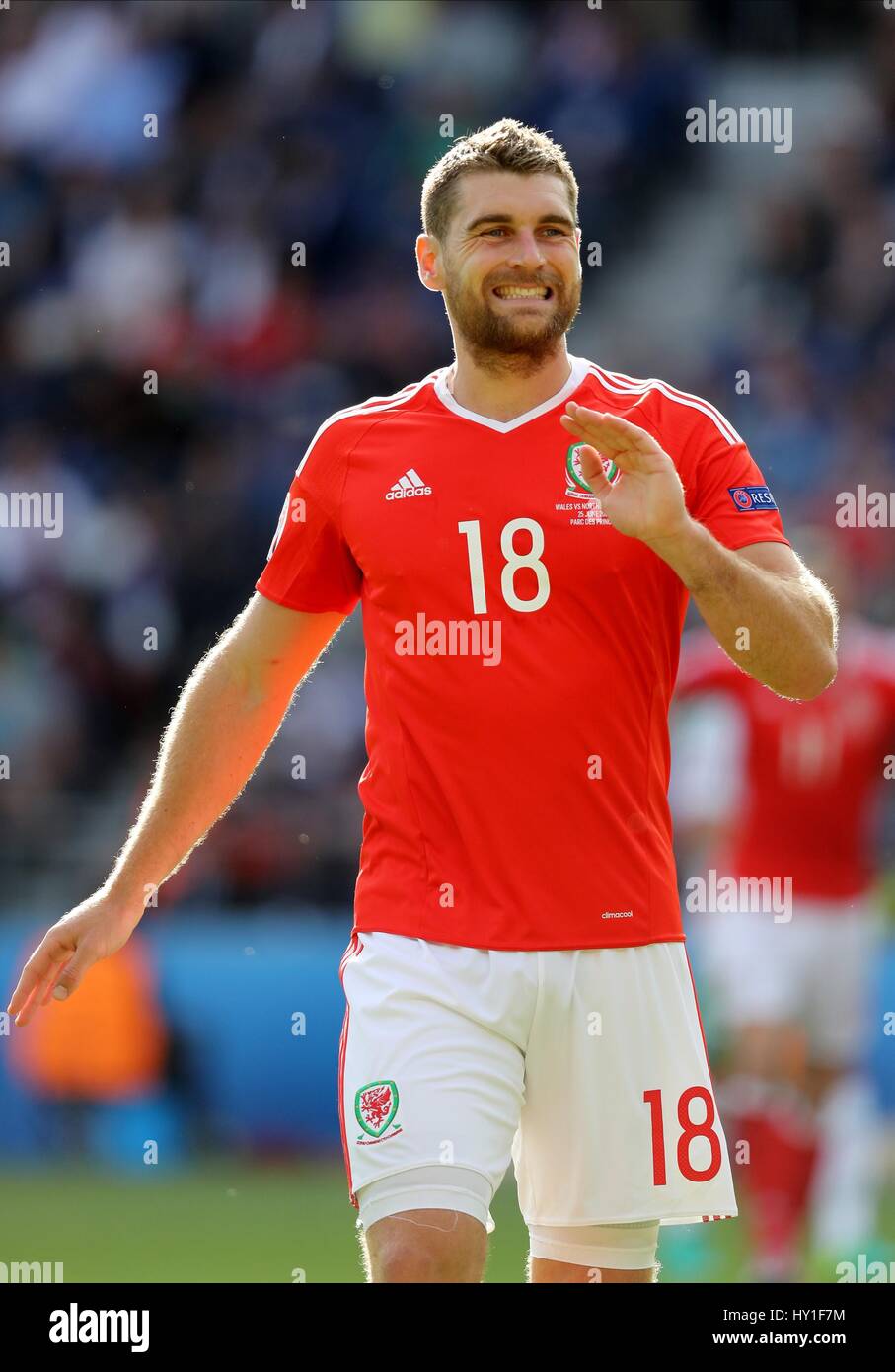 SAM VOKES WALES PARC DES PRINCES PARIS FRANCE 25 June 2016 Stock Photo ...
