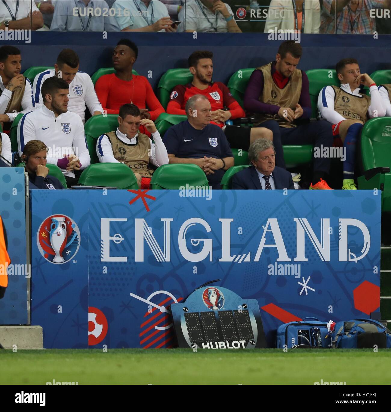 ENGLAND BENCH AFTER GAME SLOVAKIA V ENGLAND EURO 2016 STADE GEOFFROY ...
