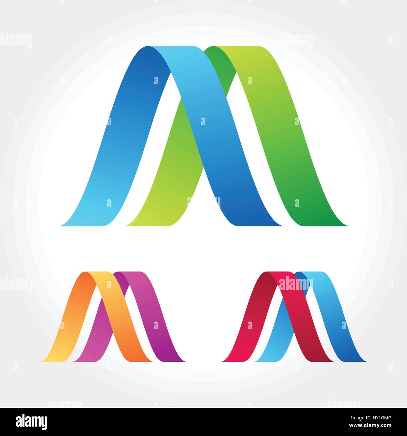 Green ribbon letter symbol logo hi-res stock photography and images - Alamy