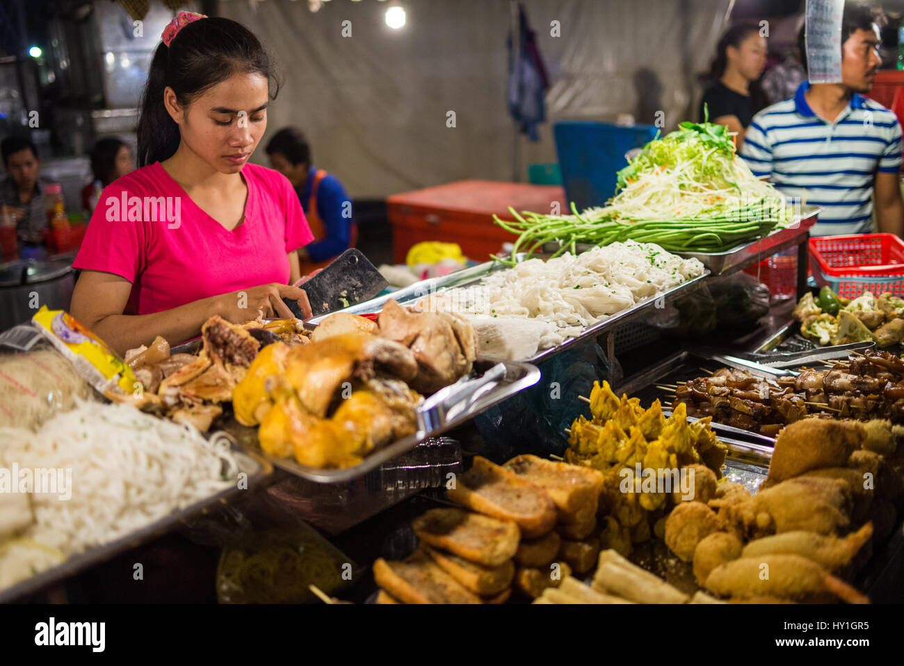 Night market, Phnom Penh, Cambodia, Asia Stock Photo - Alamy