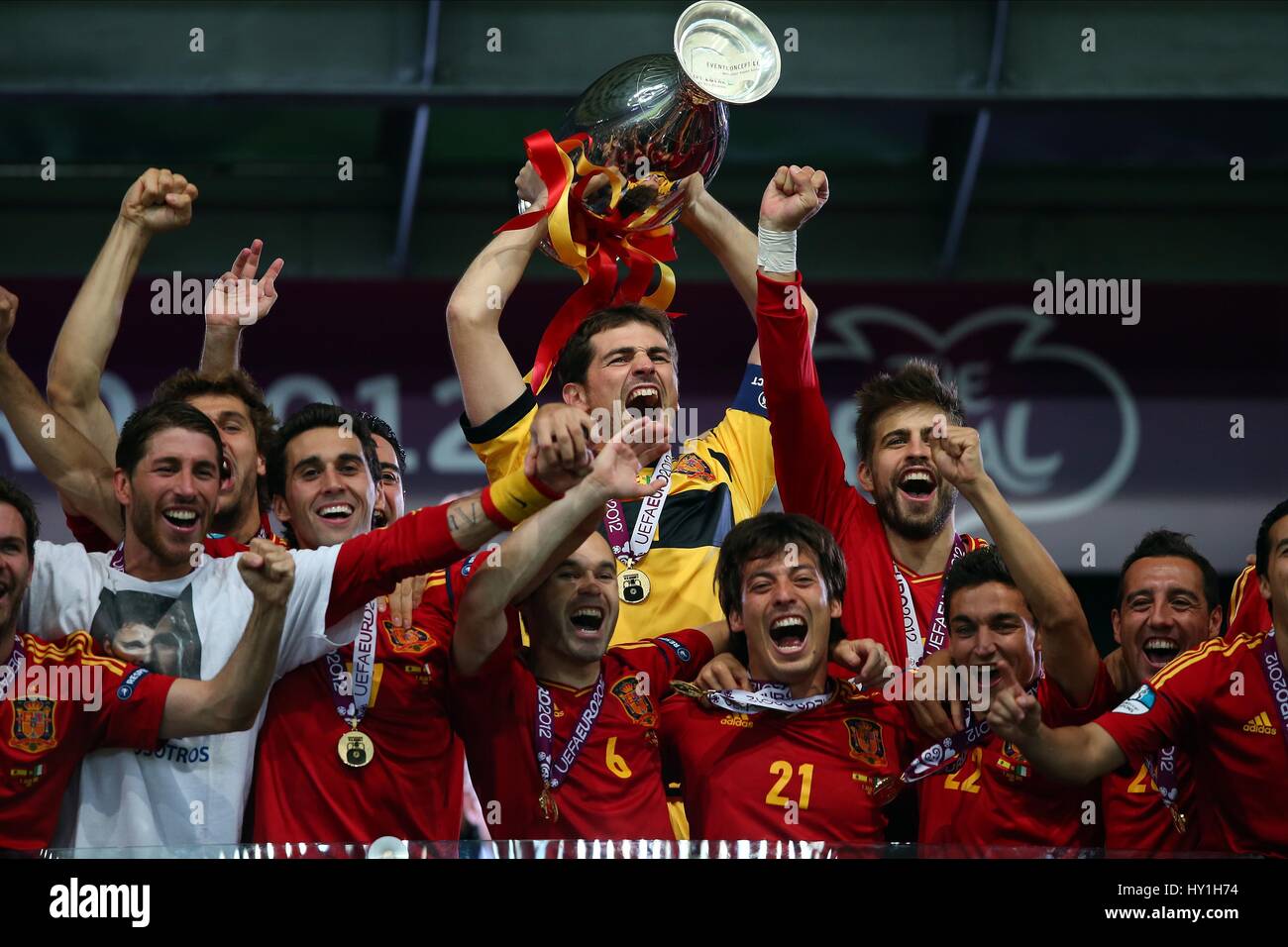 RAMOS INIESTA CASILLAS SILVA SPAIN V ITALY EURO SPAIN V ITALY EURO 2012 ...
